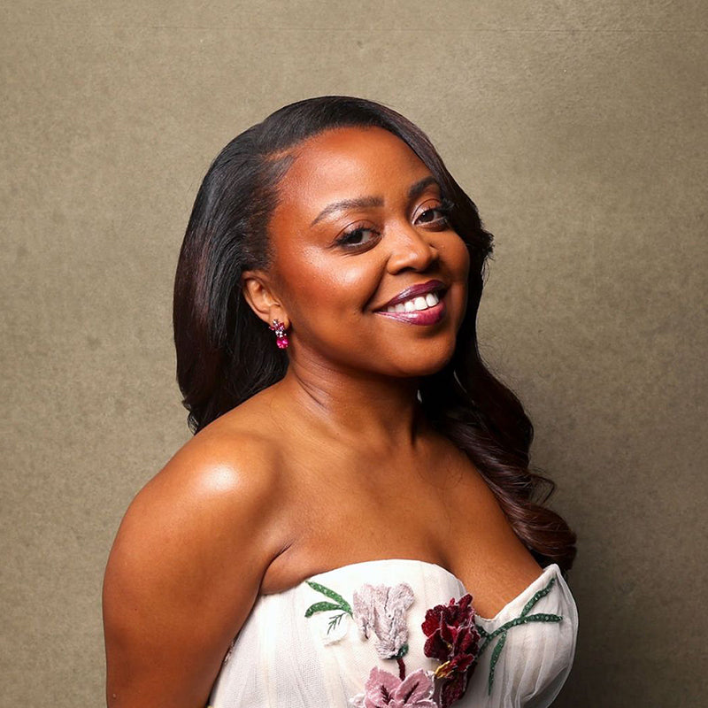 Quinta Brunson wears Ruby Lily Earrings – Anabela Chan Joaillerie