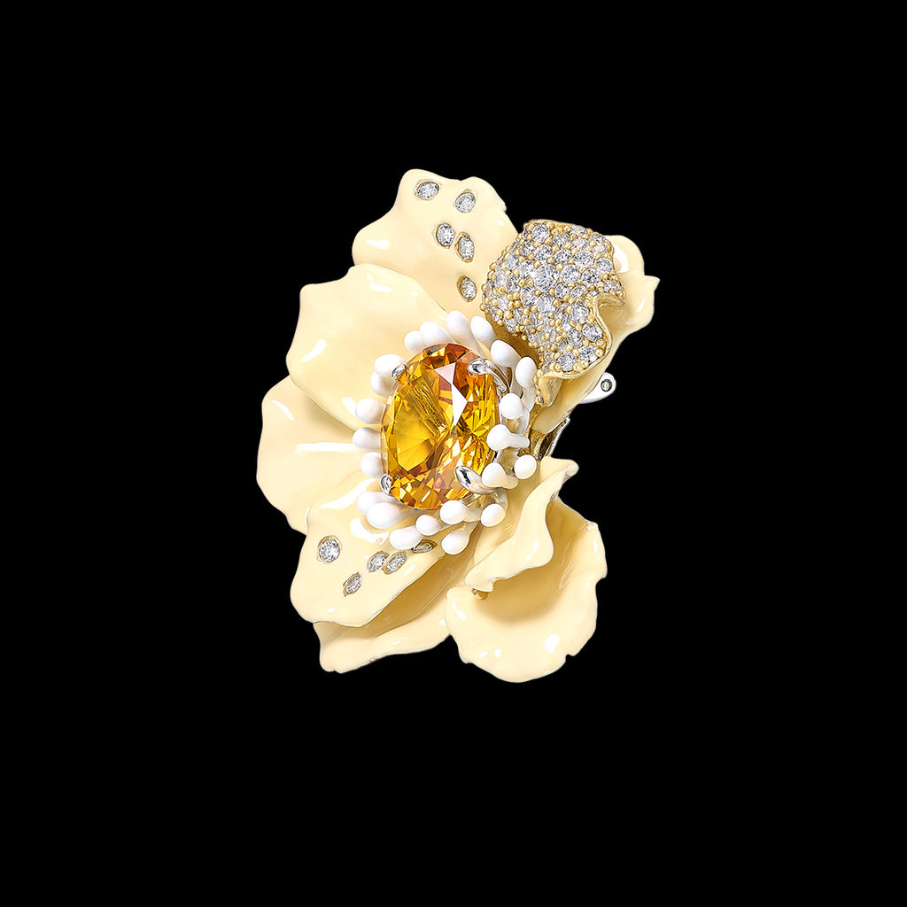 Ivory Poppy Earrings – Anabela Chan Joaillerie