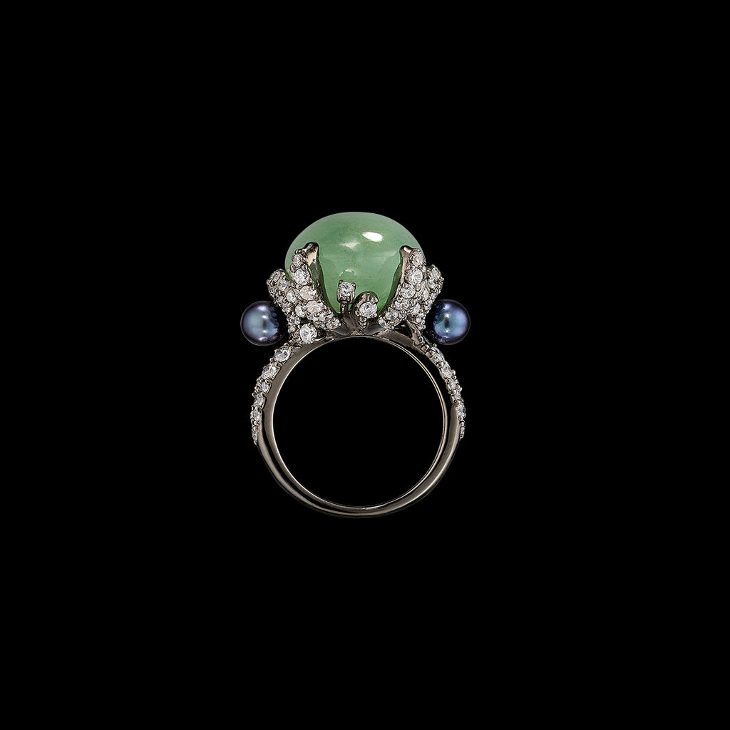 Jade Matrix Love and Pain Ring – Anabela Chan Joaillerie